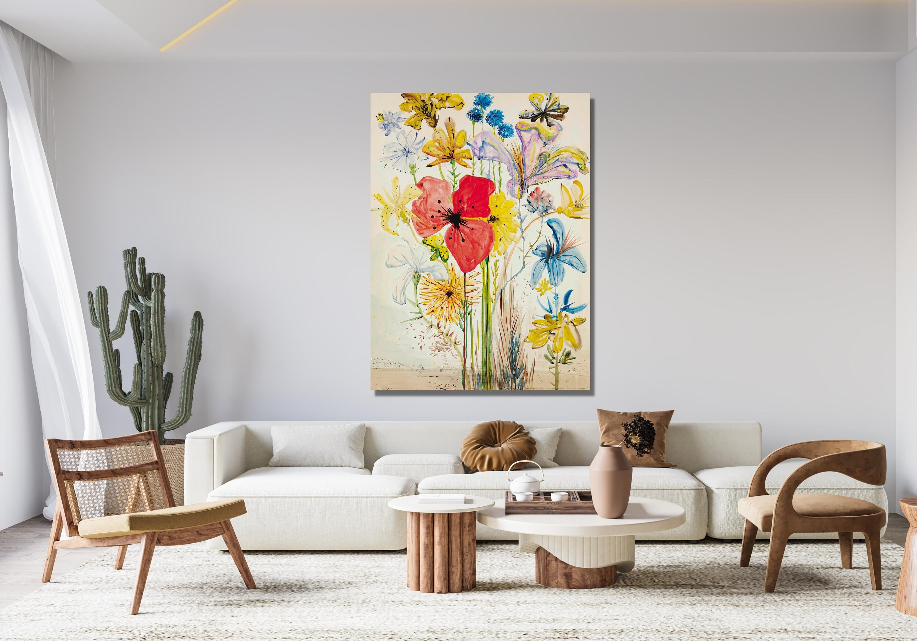 Salvador Dali Flowers Print Salvador Dali Wall Art Salvador - Etsy