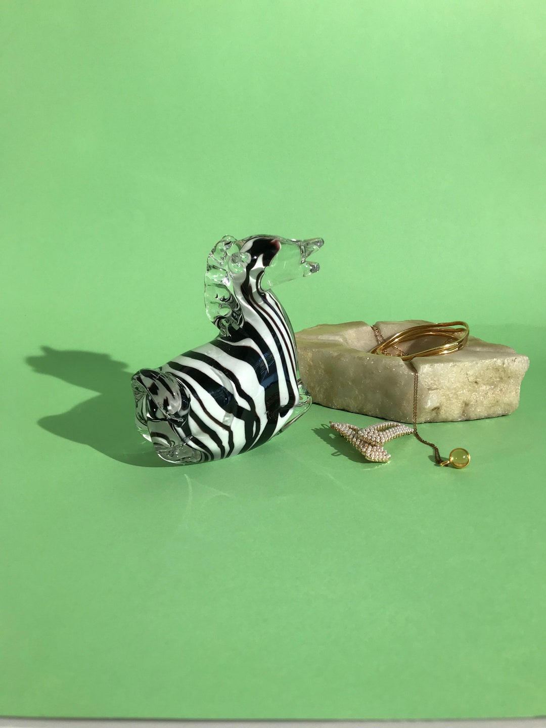 Rare Vintage Mid-century Murano Glass Zebra Figurine, Glass Sculpture ...