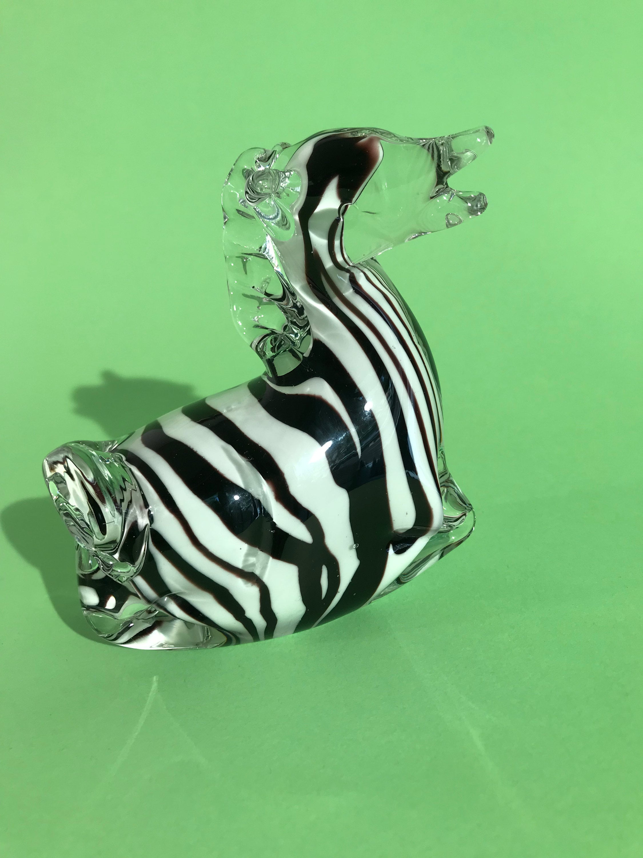 Rare Vintage Mid-century Murano Glass Zebra Figurine, Glass Sculpture ...