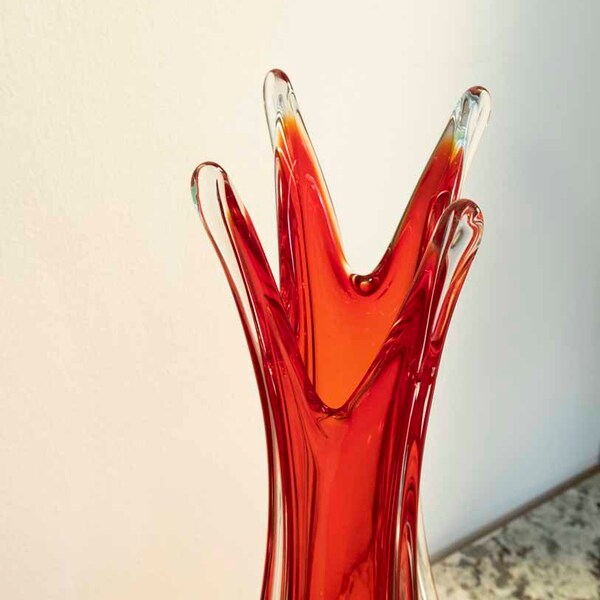 Red Glass Vases - Etsy