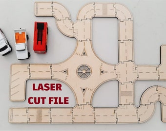 Wooden Auto Track System Vector File for Laser Cut Cnc 3mm, 4 Mm 1 ...