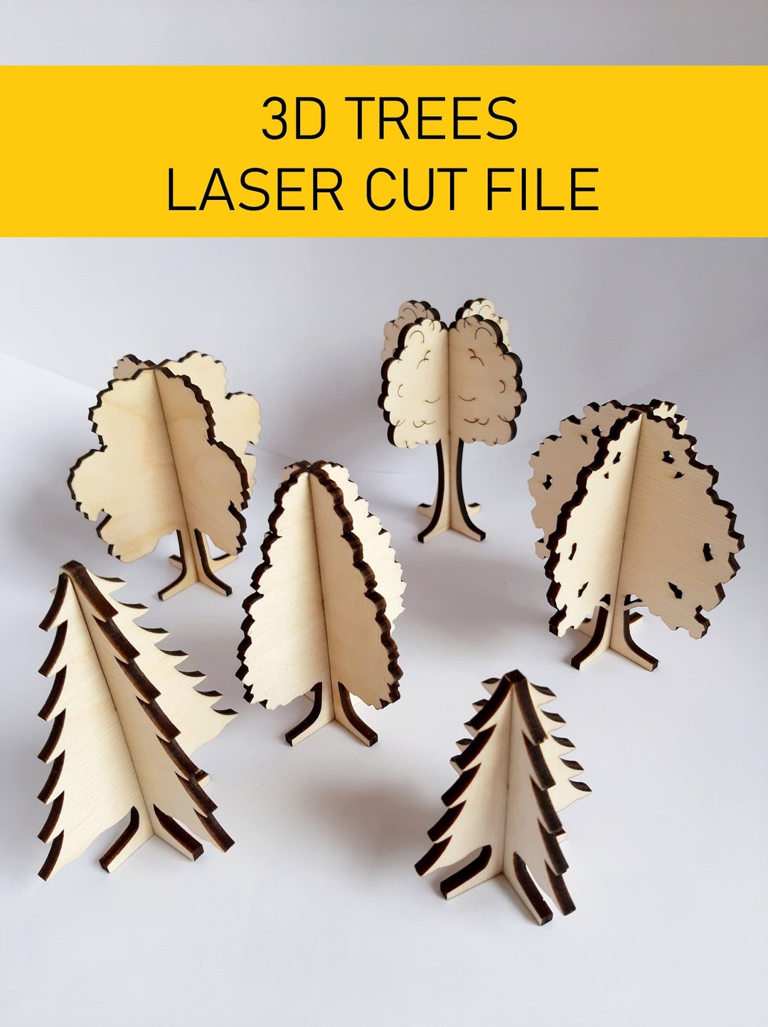 3D Trees, Forest - Laser Cut File - Etsy