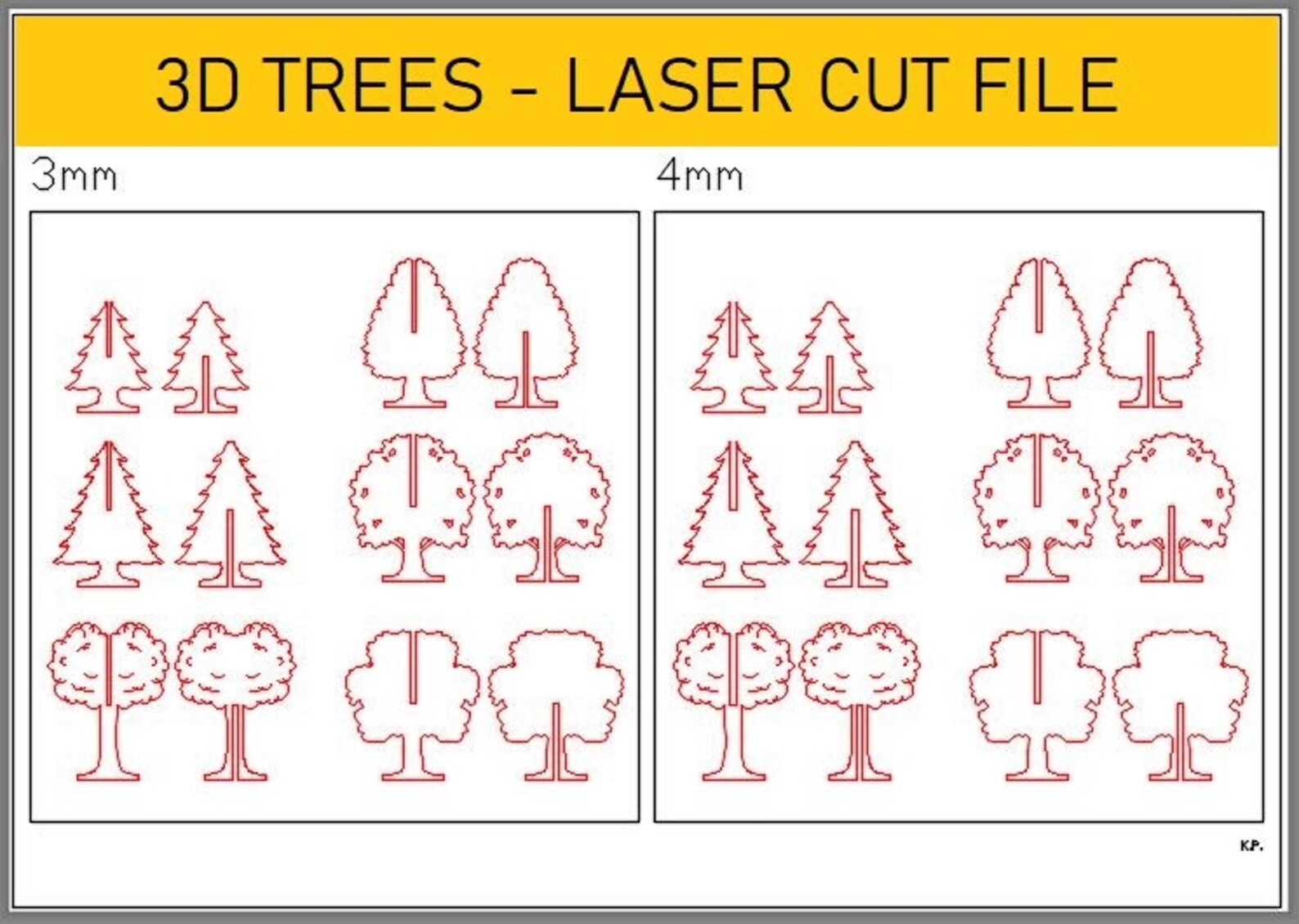 3D Trees, Forest - Laser Cut File - Etsy