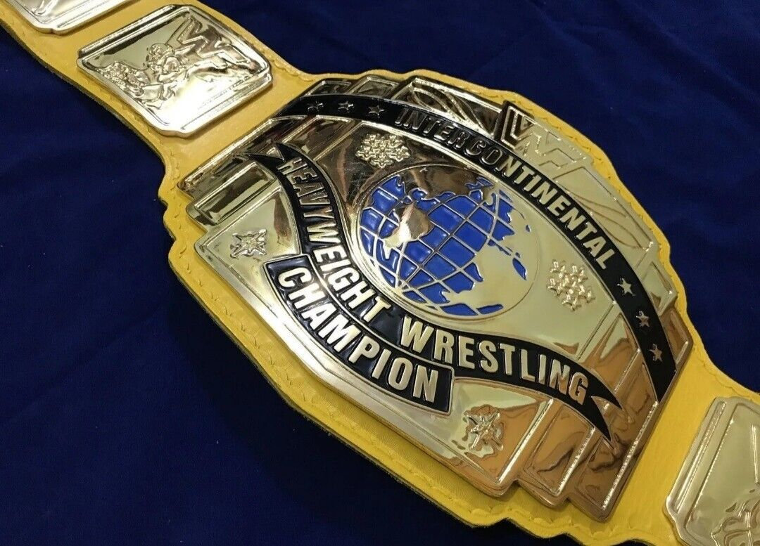 Wwe Intercontinental Yellow Championship Replica Belt Gold Plated Brass ...