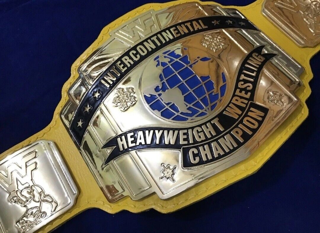 Wwe Intercontinental Yellow Championship Replica Belt Gold Plated Brass ...