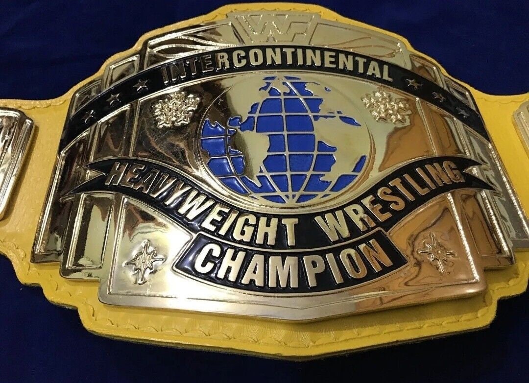 Wwe Intercontinental Yellow Championship Replica Belt Gold Plated Brass ...