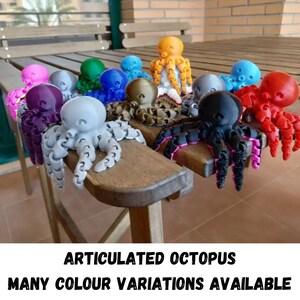 Flexi Cute Fidget Toy Octopus Articulated Octopus 3D Printed - Etsy