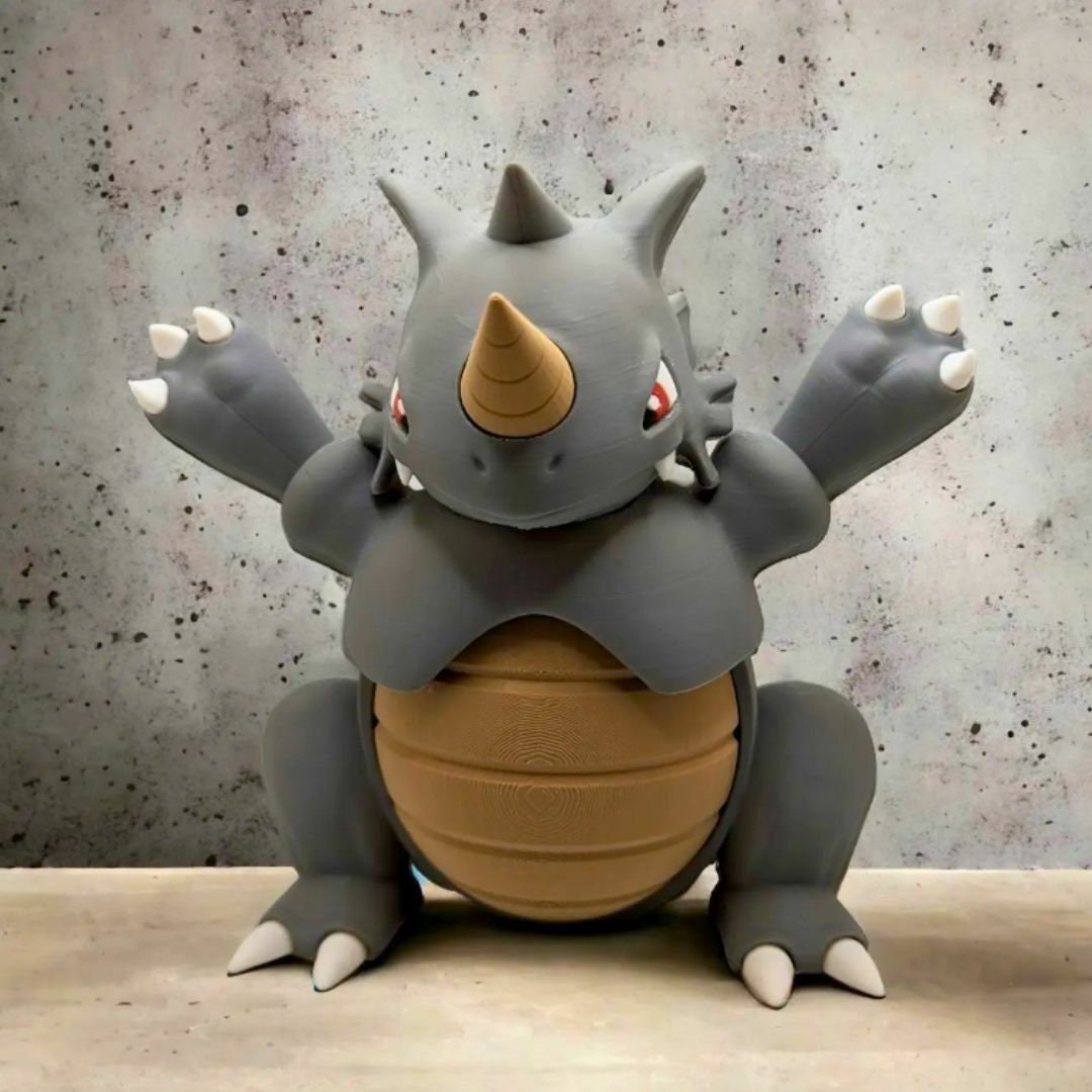 Rhydon Ground Pokemon Statue Figure Hand Painted 3D Printed Nintendo ...