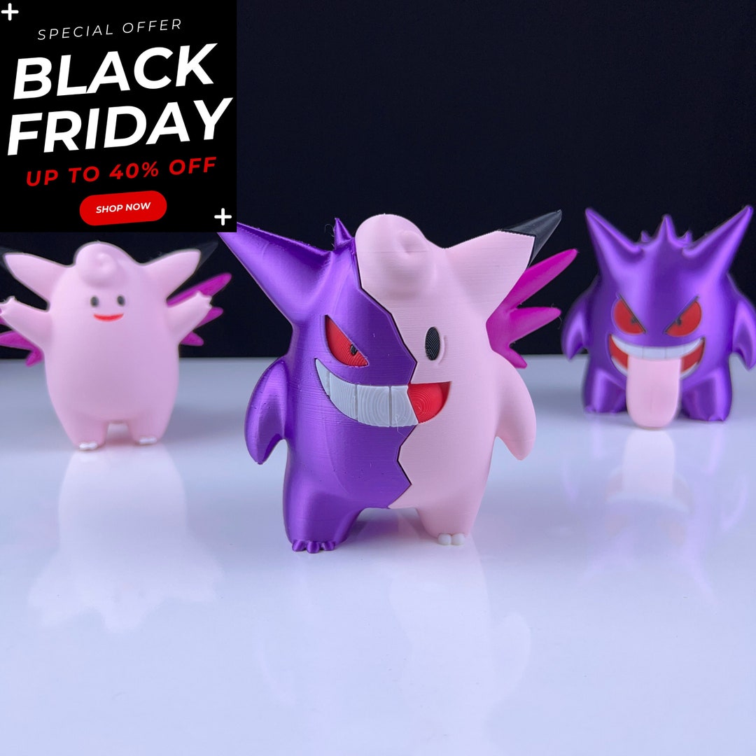Gengar X Clefable 3D Figure - Etsy UK