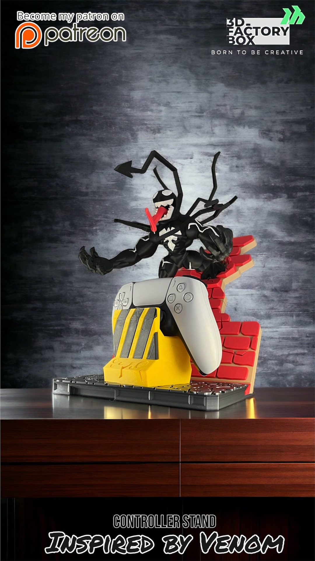 Venom Inspired Video Game Controller Holder, Universal Joystick Stand ...