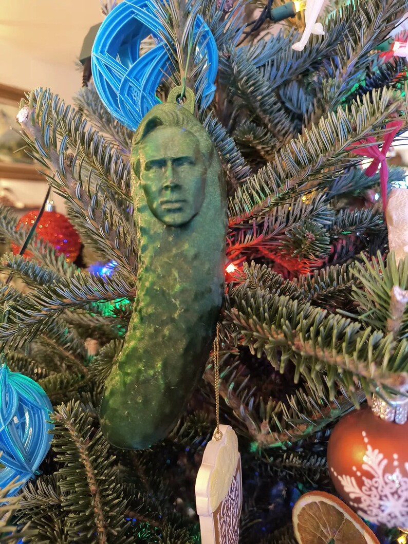 Picolas Cage Hanging Christmas Tree Decoration Nicolas Cage Pickle Meme ...