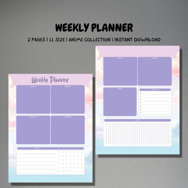 Anime Week Planner - Etsy