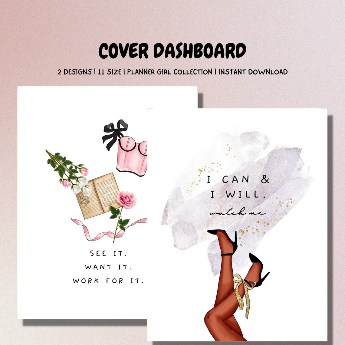 Planner Girl Collection: Printable Planner Accessories & Cover - Etsy