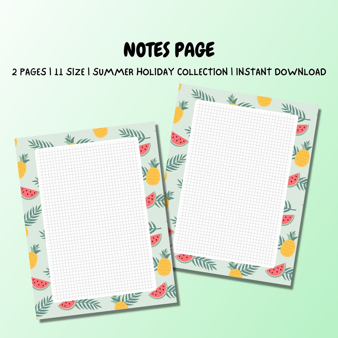 Printable Planner Notes Paper: Get Creative With Cute Note Papers Graph ...