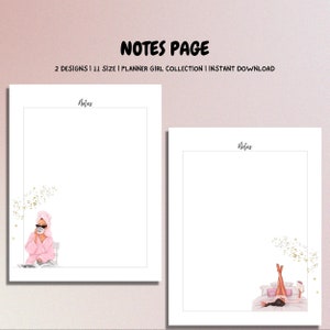 Printable Note Pages With Elegant Designs Fashion Girl Note Taking ...