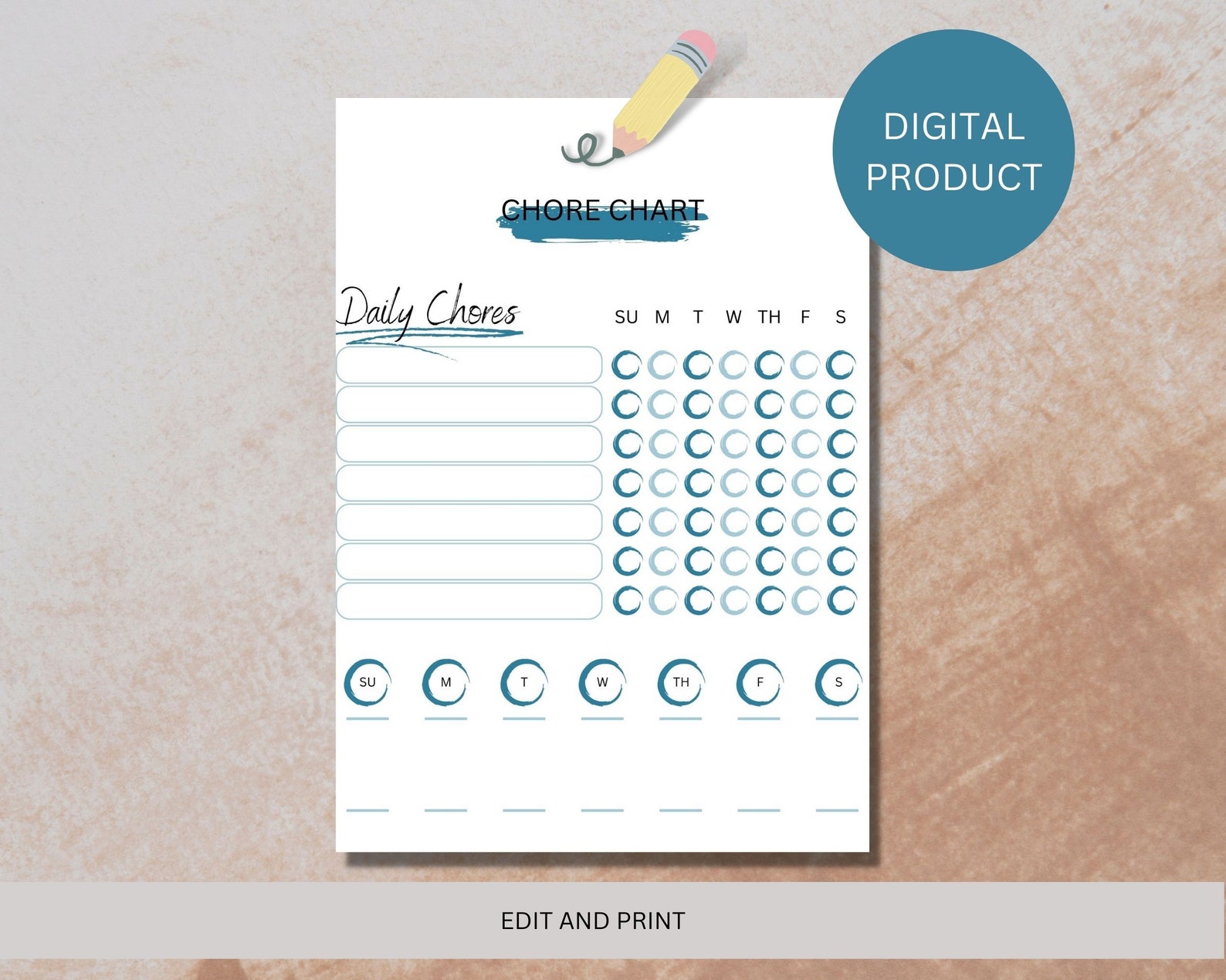 EDITABLE Kids Chore Chart Chore Chart for Kids Printable - Etsy