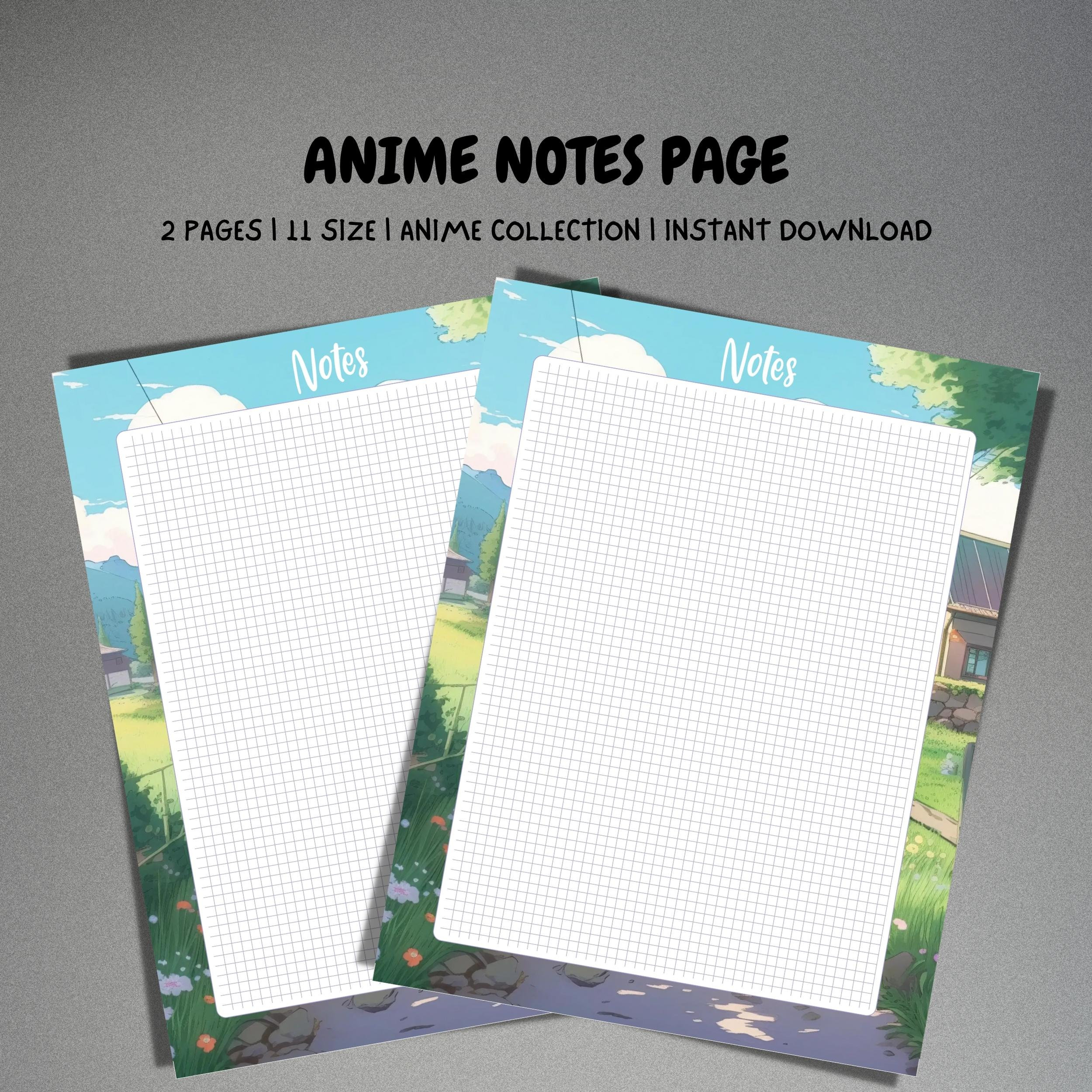 Anime-inspired Note Taking Template: Elegant and Functional Printable ...