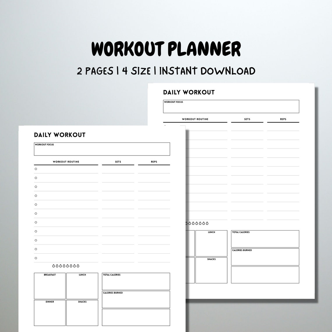 Printable Workout Planner: Stay Focused on Your Fitness Journey ...
