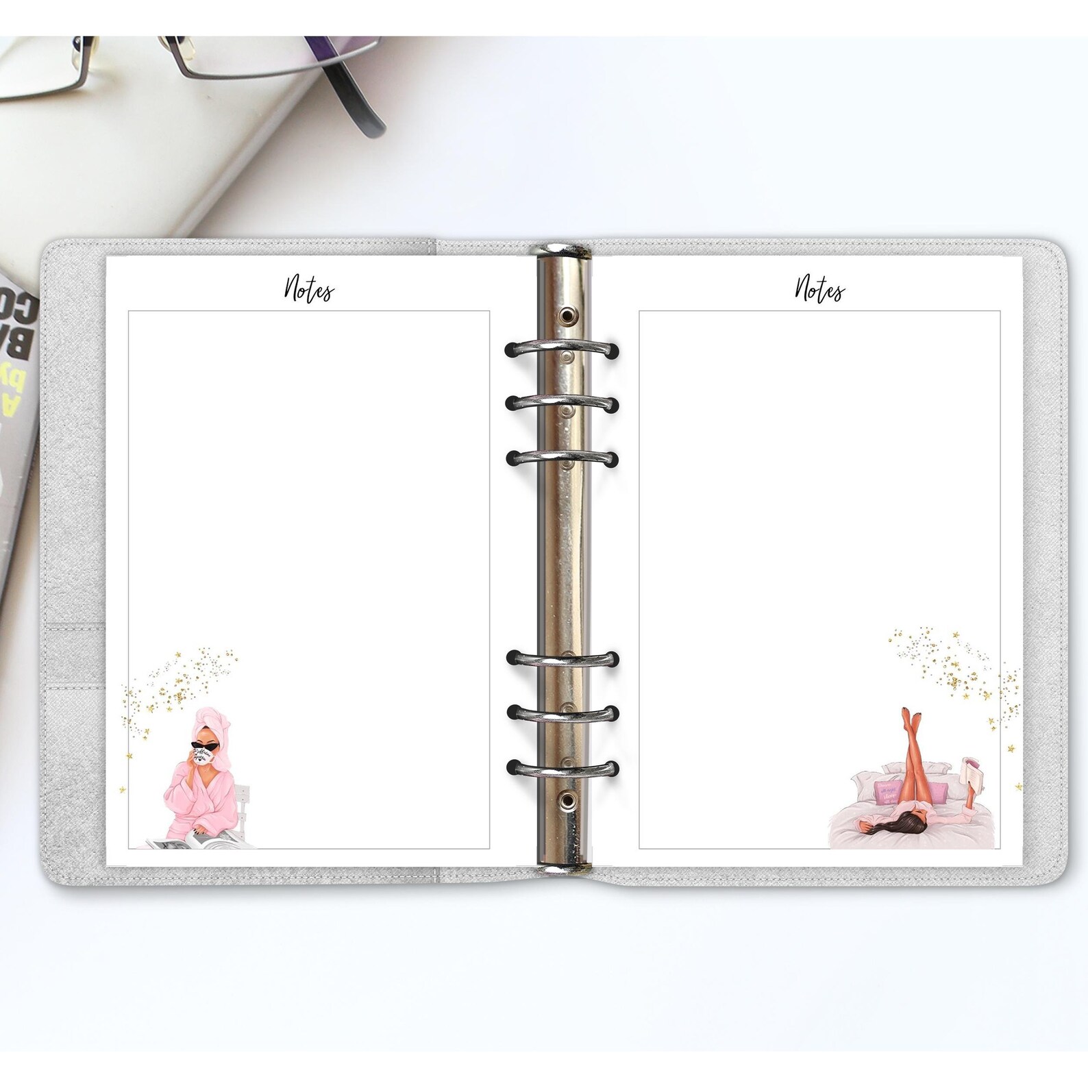 Printable Note Pages With Elegant Designs Fashion Girl Note Taking ...
