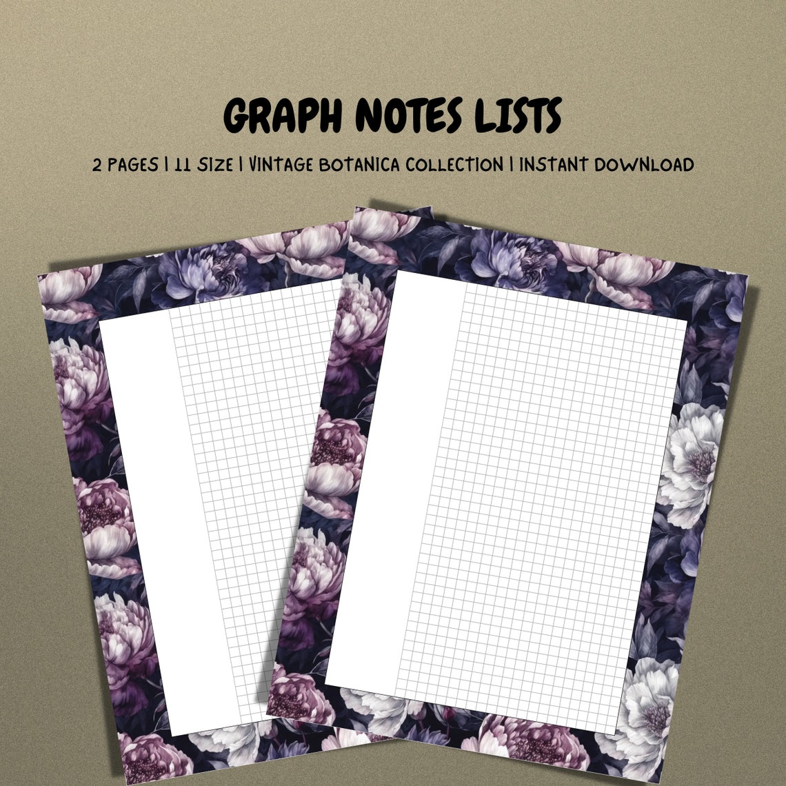 Graph Notes Lists: Take Your Note-taking Printable Graph Paper Design ...