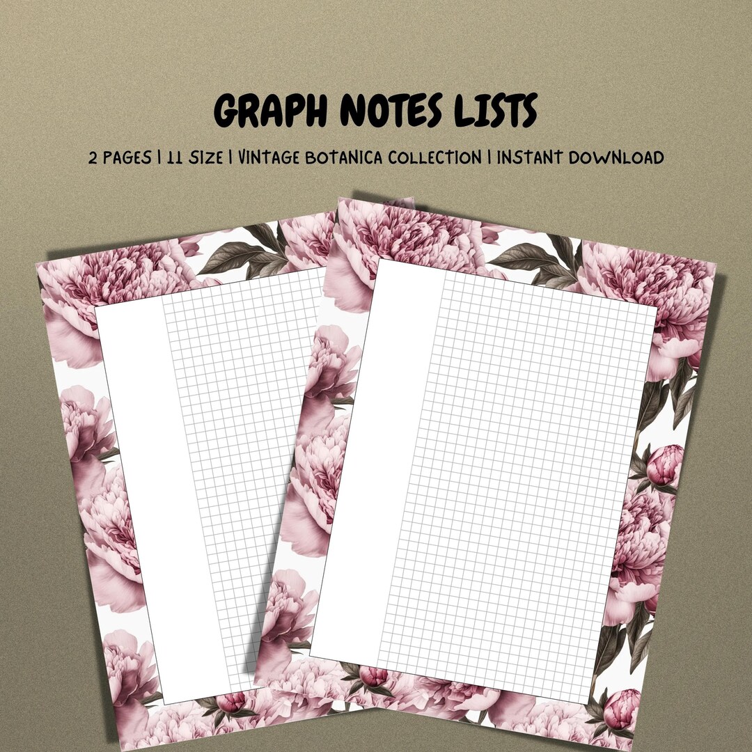 Graph Notes Lists: Best for Note-taking Printable Notes Page Decorative ...