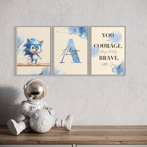 GAMING WALL ART - Sonic the Hedgehog Wall Art, Personalized Letter ...