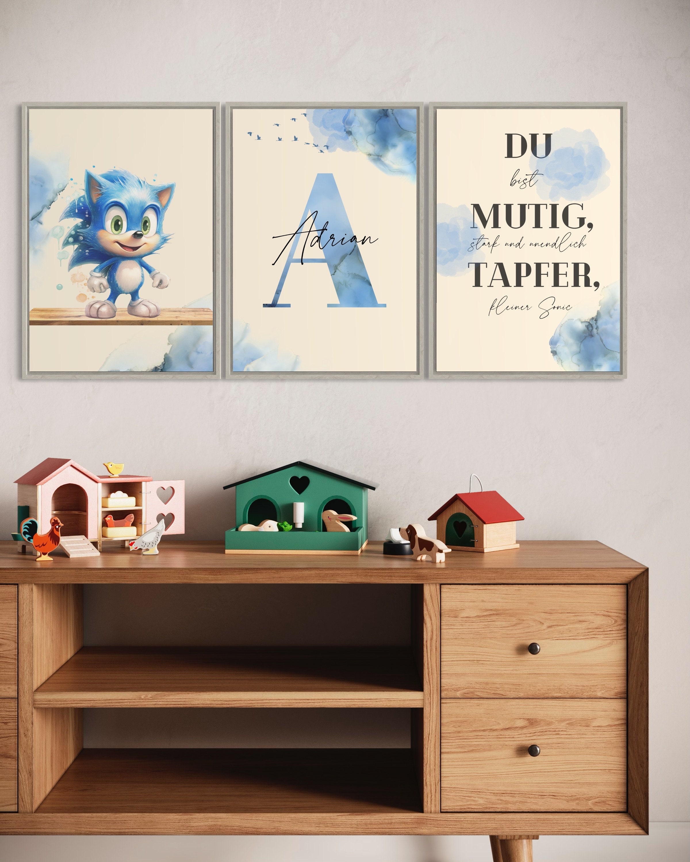 Sonic the Hedgehog Name Poster Set of 3 With Name and Saying - Etsy