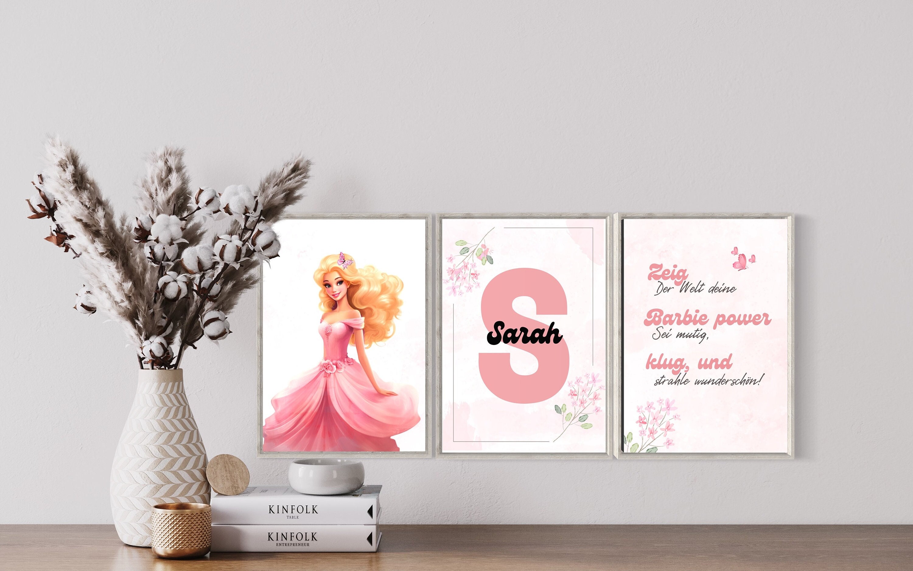BARBIE NAME SIGN 3 Personalized Letter Poster, Baby Name Wall Sign ...