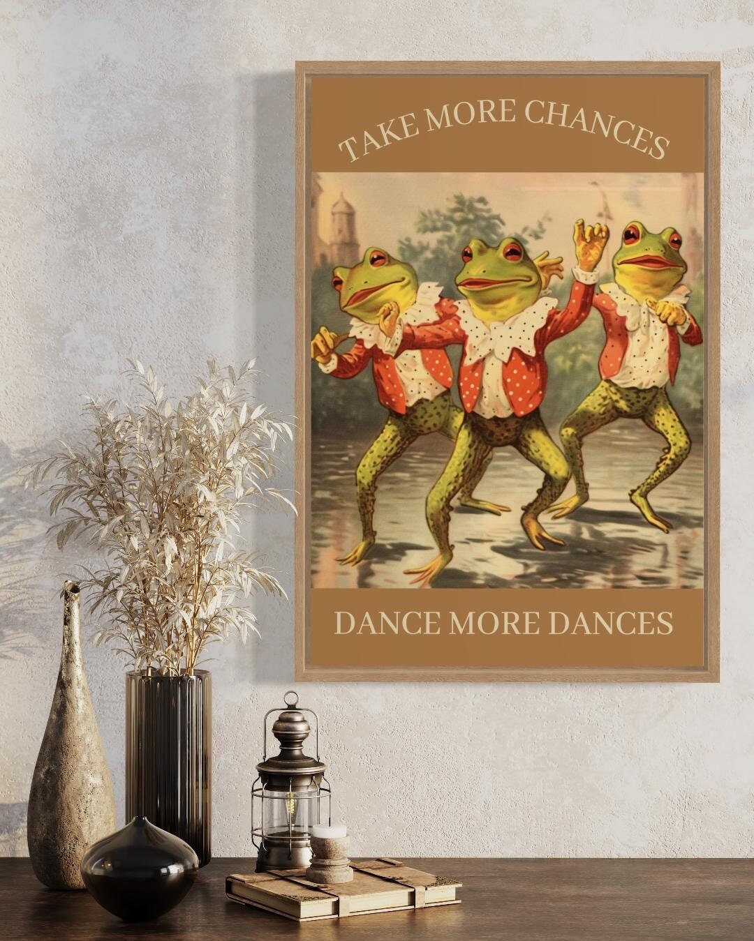 FROG WALL ART - Dancing Frog Wall Print, Animal Wall Art Poster, Wall ...