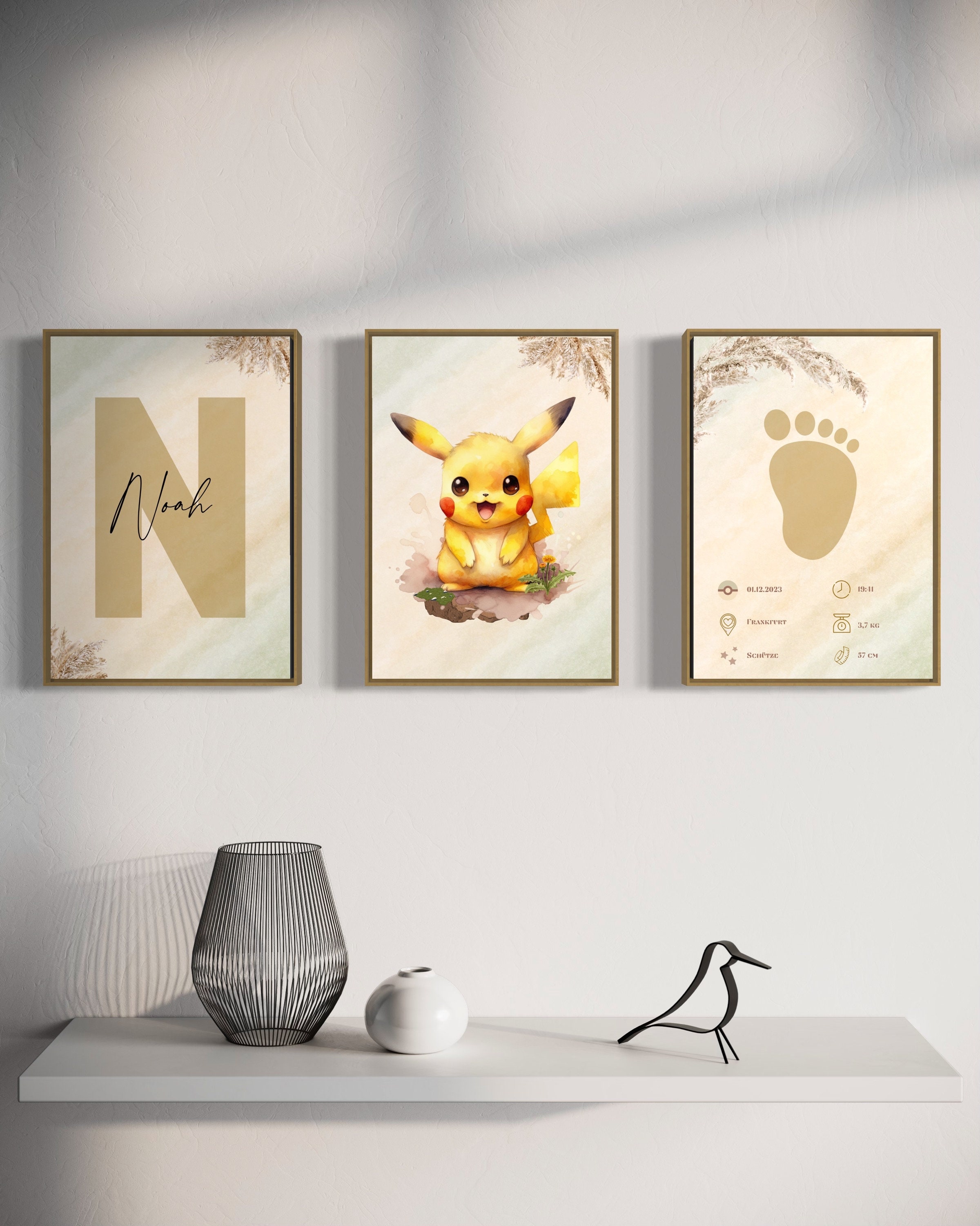 PIKACHU WALL POSTER - Pokemon Name Poster, Personalized Letter Poster ...