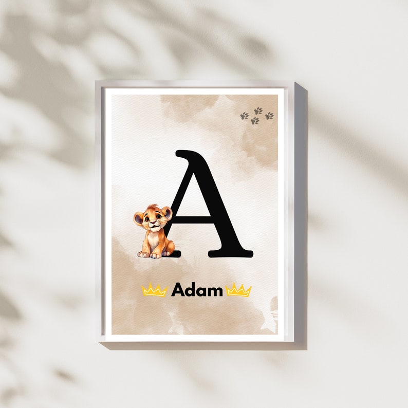 SIMBA WALL ART Simba Lion King Wall Art, Baby Name Wall Sign, Set of 3 ...
