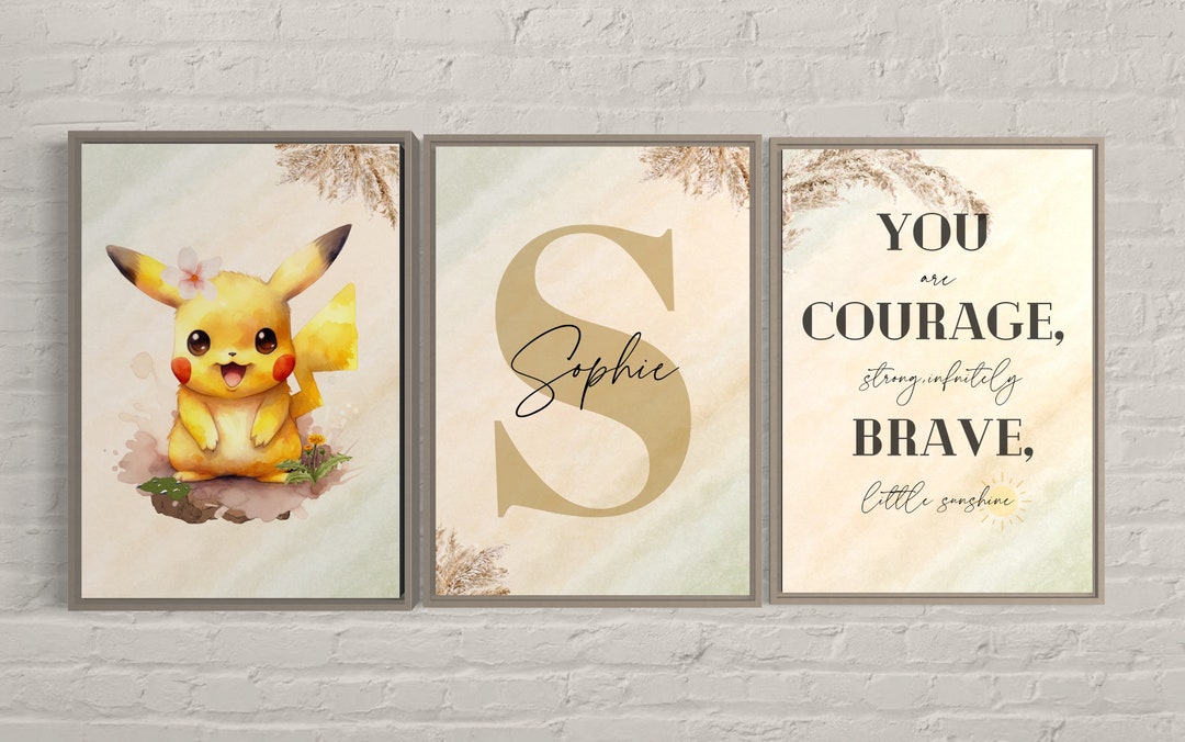 POKEMON WALL POSTER Personalized Letter Poster, Initial Art Nursery ...