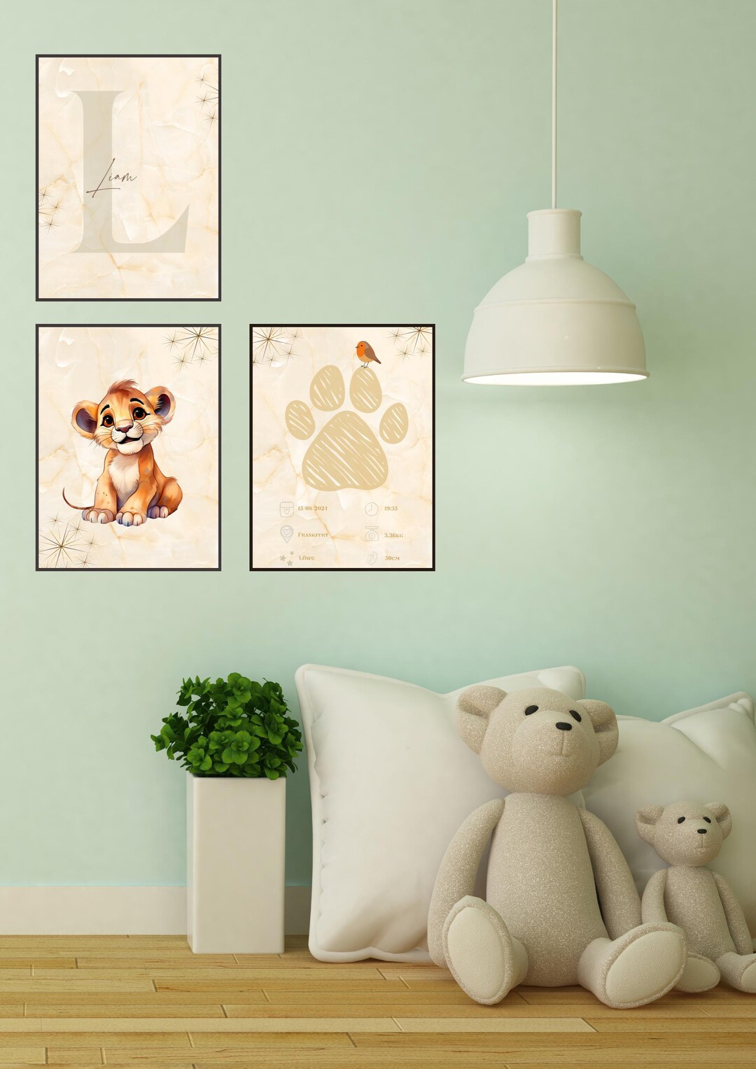 SIMBA Children's Room Poster Set of 3, Lion King Design, Perfect Gift ...