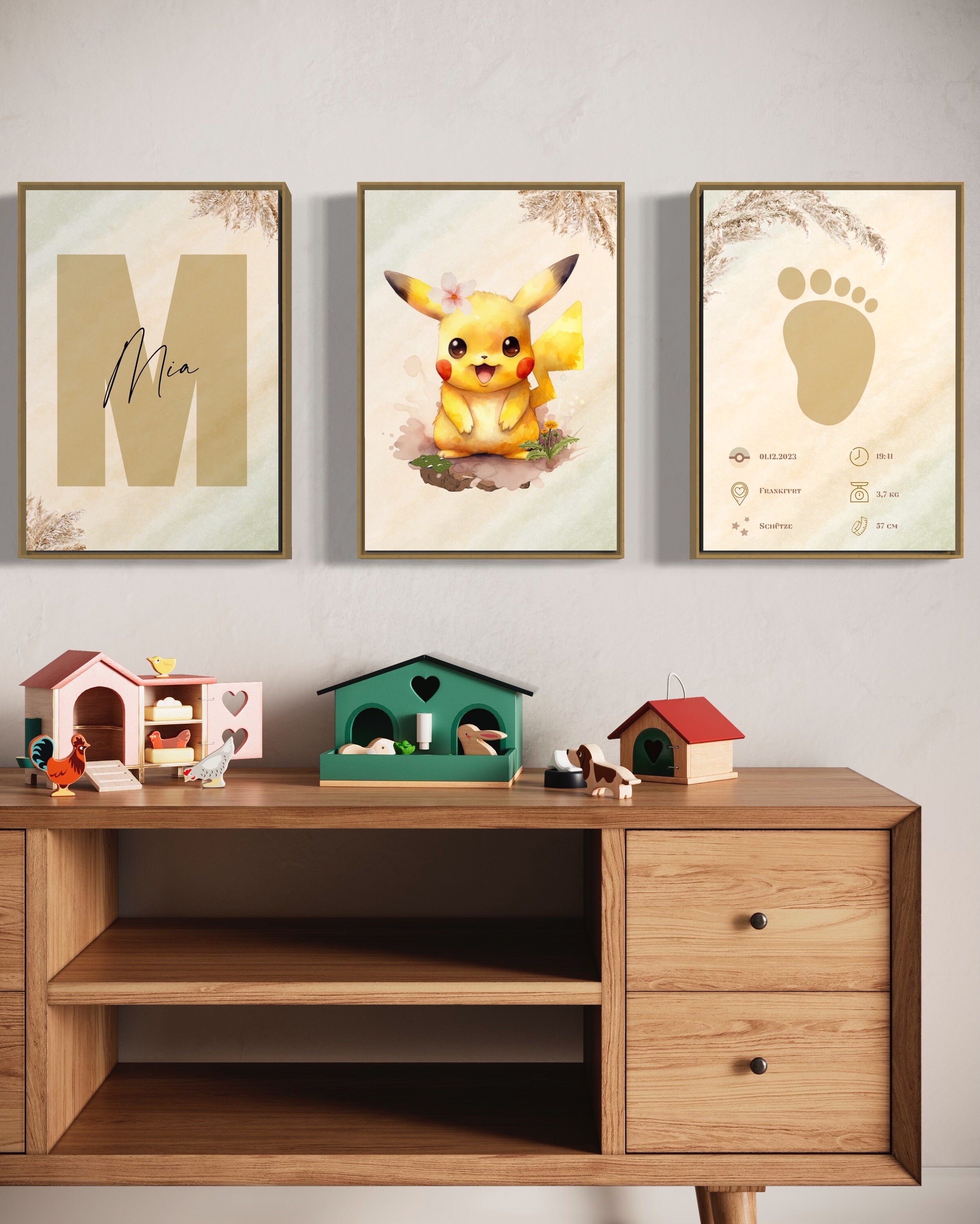 POKEMON WALL POSTER - Pikachu Name Poster, Set of 3 Wall Posters ...