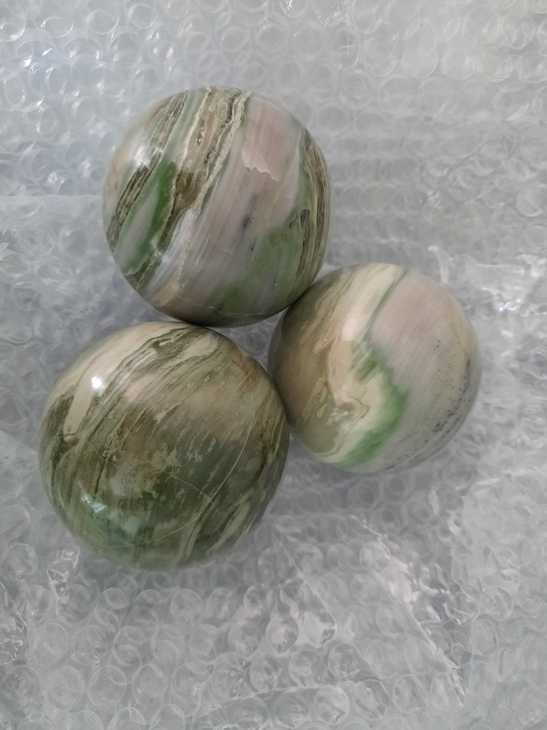 Green Banded Serpentine Sphere Aka "infinity Stone" Decorative Piece ...