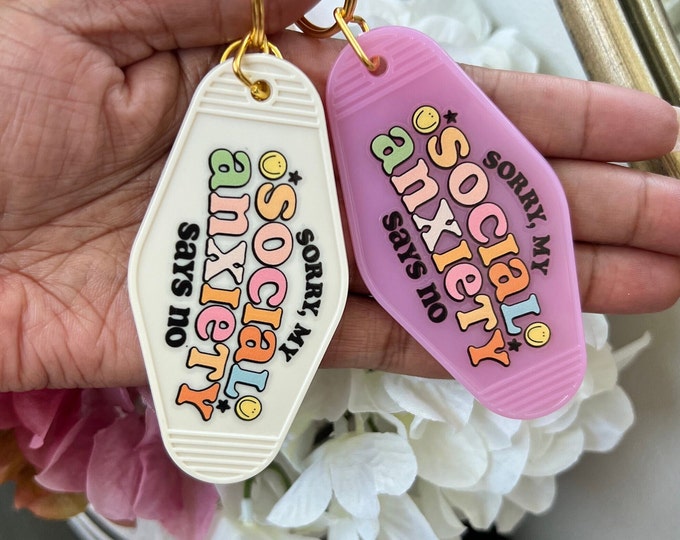 Retro Motel Keychain, Funny and Cute Keychains Engraved on Acrylic ...