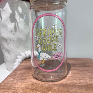 Serious Goose Juice Glass Can | Meme Gift | Glass Cups With Lid and ...