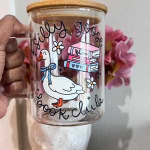 Silly Goose Book Club Glass Mug | Cute Coquette Spring Bookish Cup ...