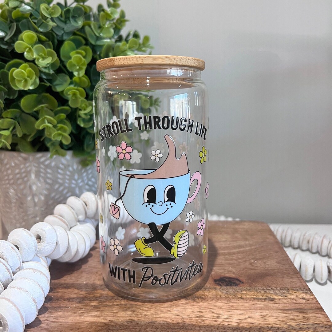 Positivitea Glass Can | Positivity Glass Can | Iced Coffee Glass ...