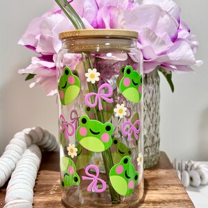 Kawaii Frog Glass Cup, Cute Frog Glass Cup, Kawaii Cuteness Gift ...