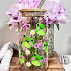 Kawaii Frog Glass Cup, Cute Frog Glass Cup, Kawaii Cuteness Gift ...