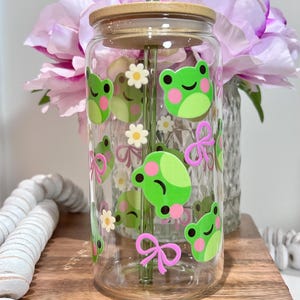 Kawaii Frog Glass Cup, Cute Frog Glass Cup, Kawaii Cuteness Gift ...