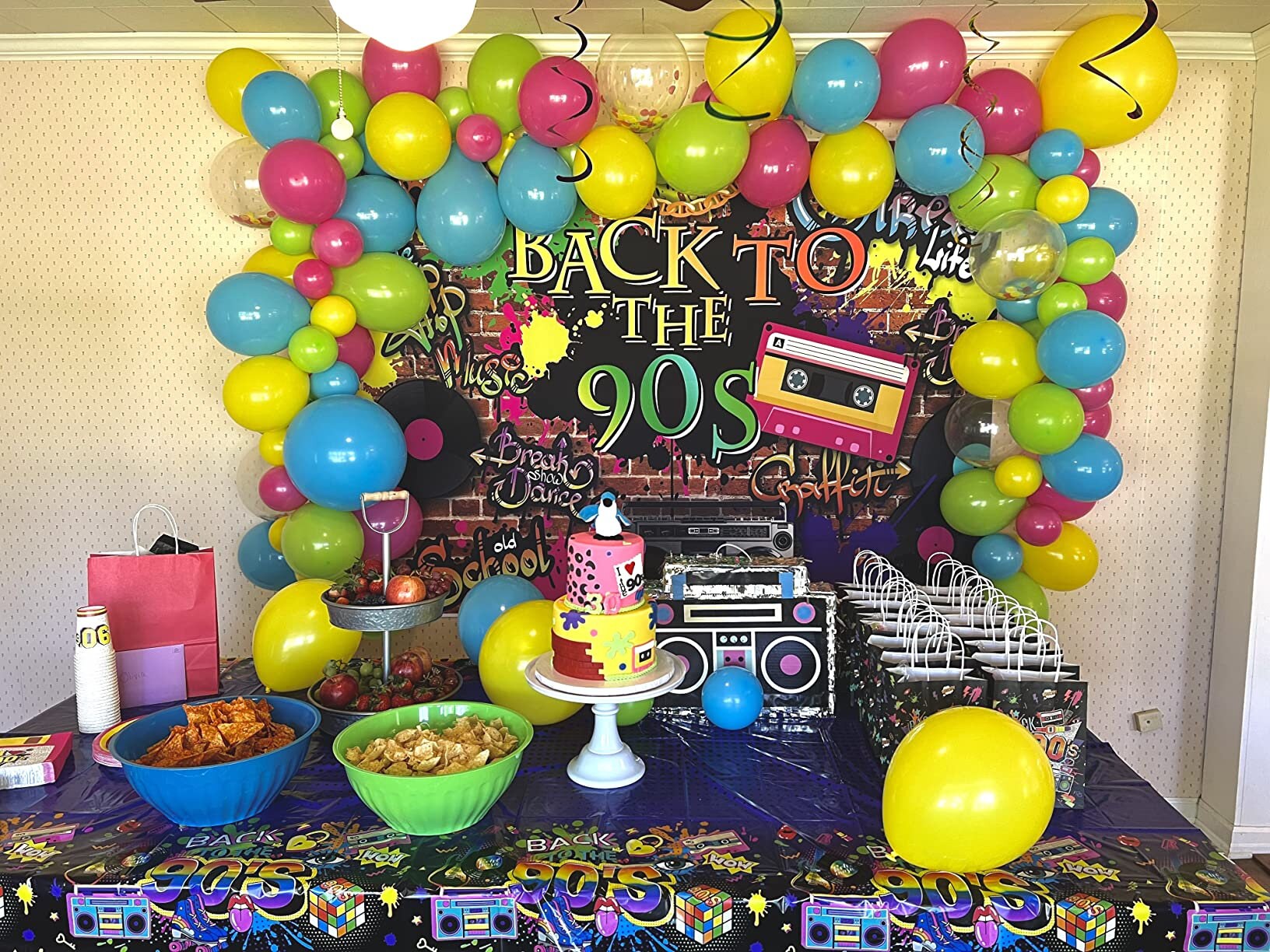 Retro Radio 90's Backdrop- Hip Hop Graffiti Brick Wall, 90's Themed ...