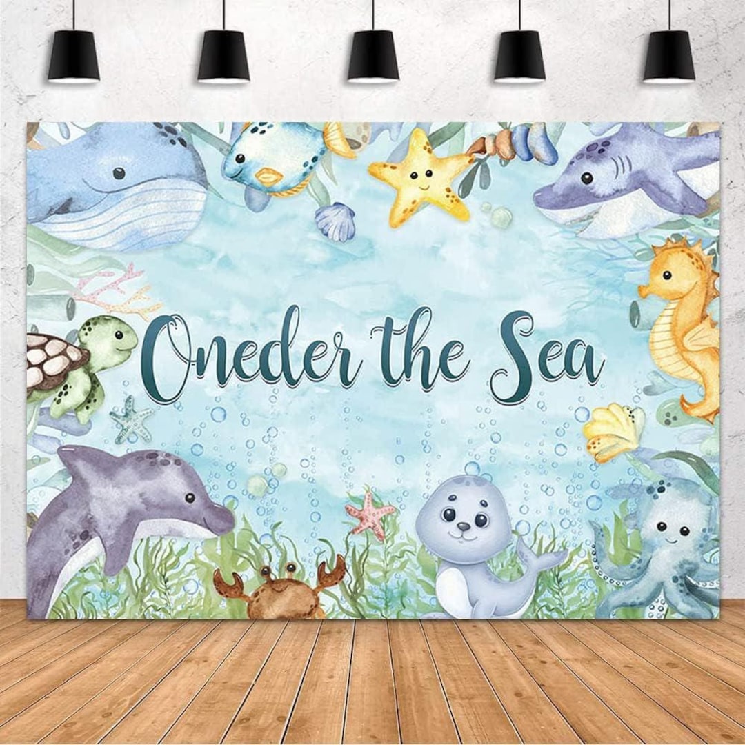 Oneder the Sea Boy Birthday Backdrop - Ocean Theme 1st Birthday, Oneder ...
