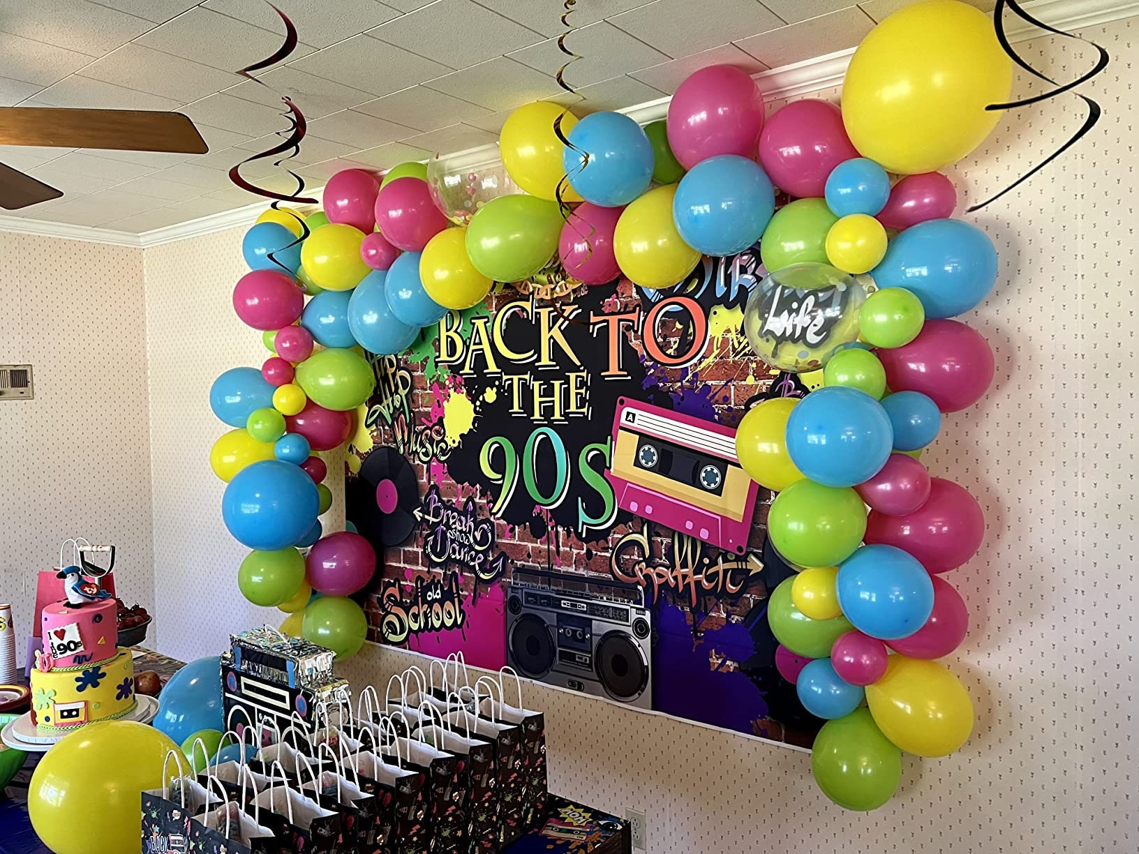 Retro Radio 90's Backdrop- Hip Hop Graffiti Brick Wall, 90's Themed ...