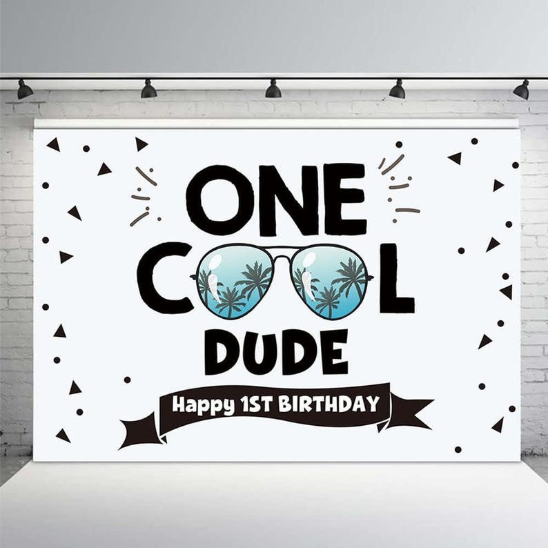 One Cool Dude 1st Birthday Backdrop – Tropical Sunglasses, 6x4ft - Etsy