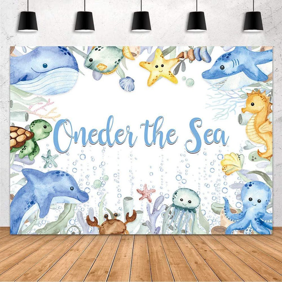 Oneder the Sea 1st Birthday Backdrop - Ocean Theme Photo Background ...