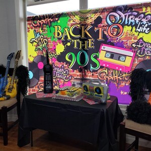 Retro Radio 90's Backdrop- Hip Hop Graffiti Brick Wall, 90's Themed ...