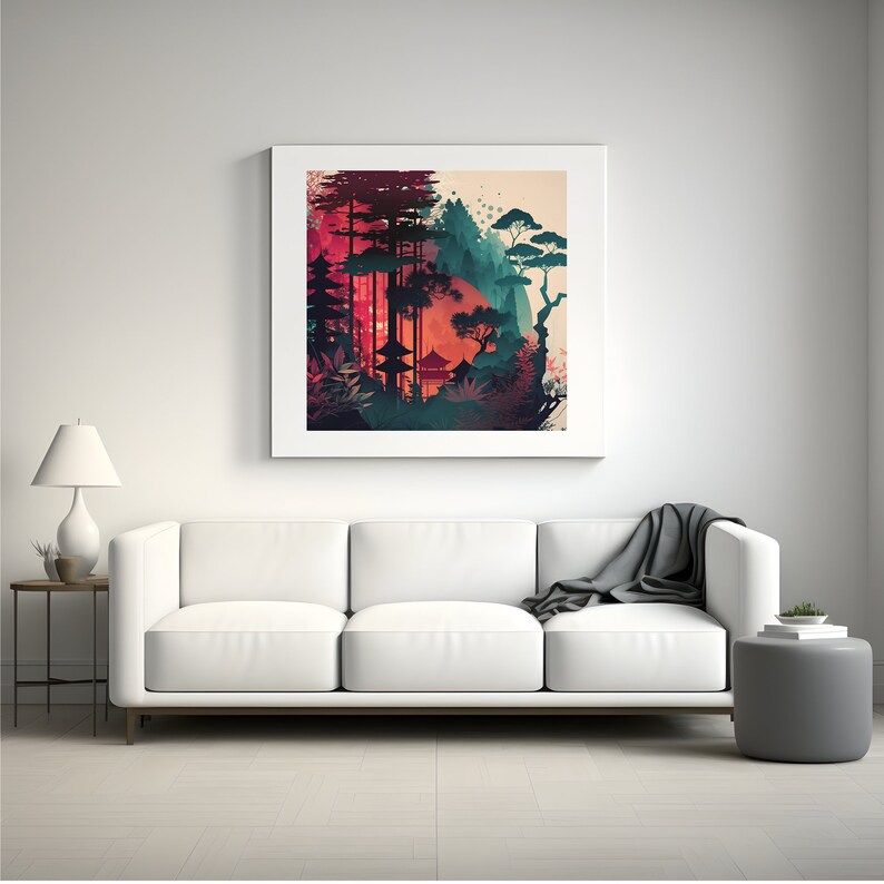 Japanese Abstract Forest Design,high-resolution Digital Download ...