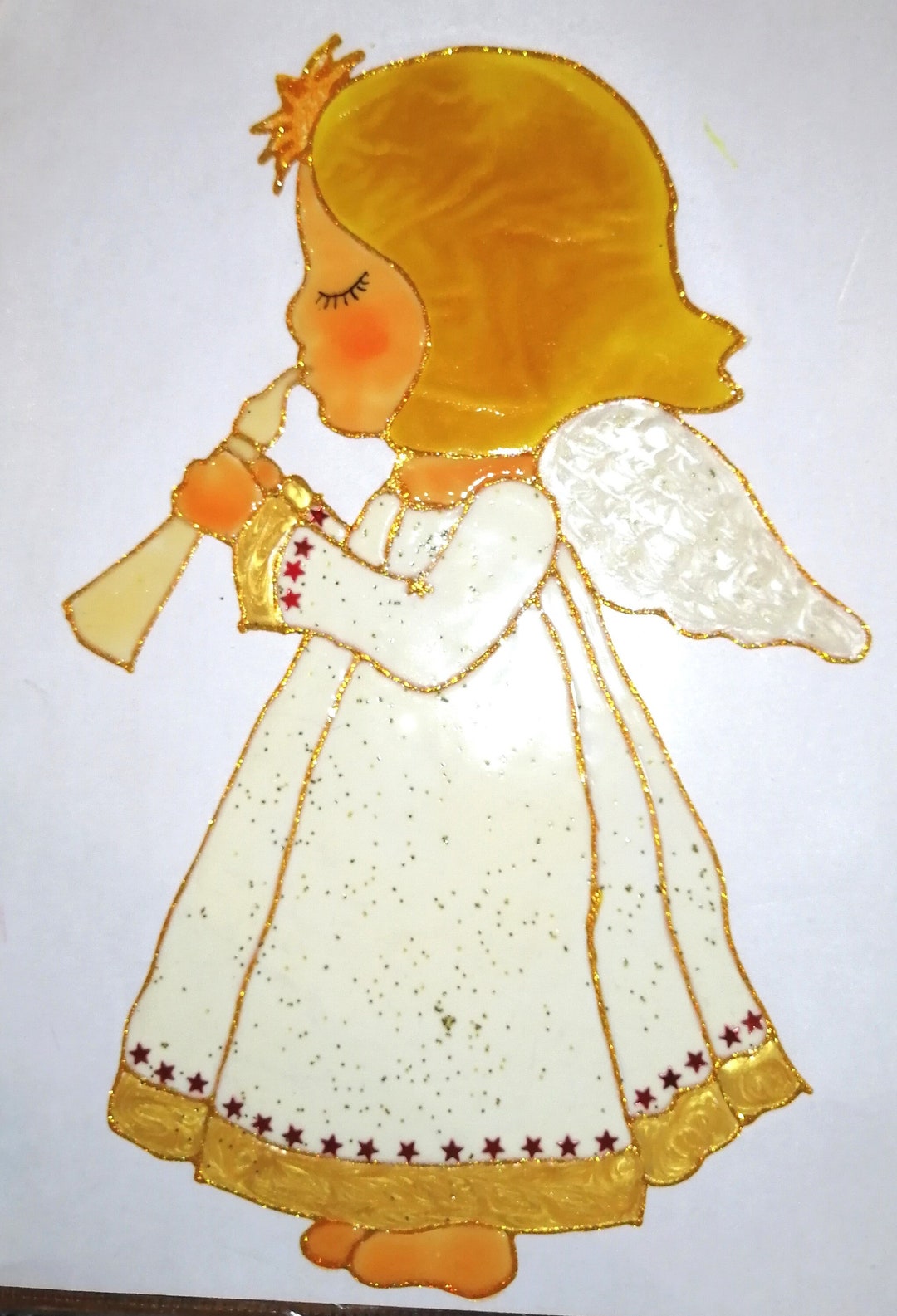 Window Color Big Angel Christmas Window Picture 3.0 - Etsy